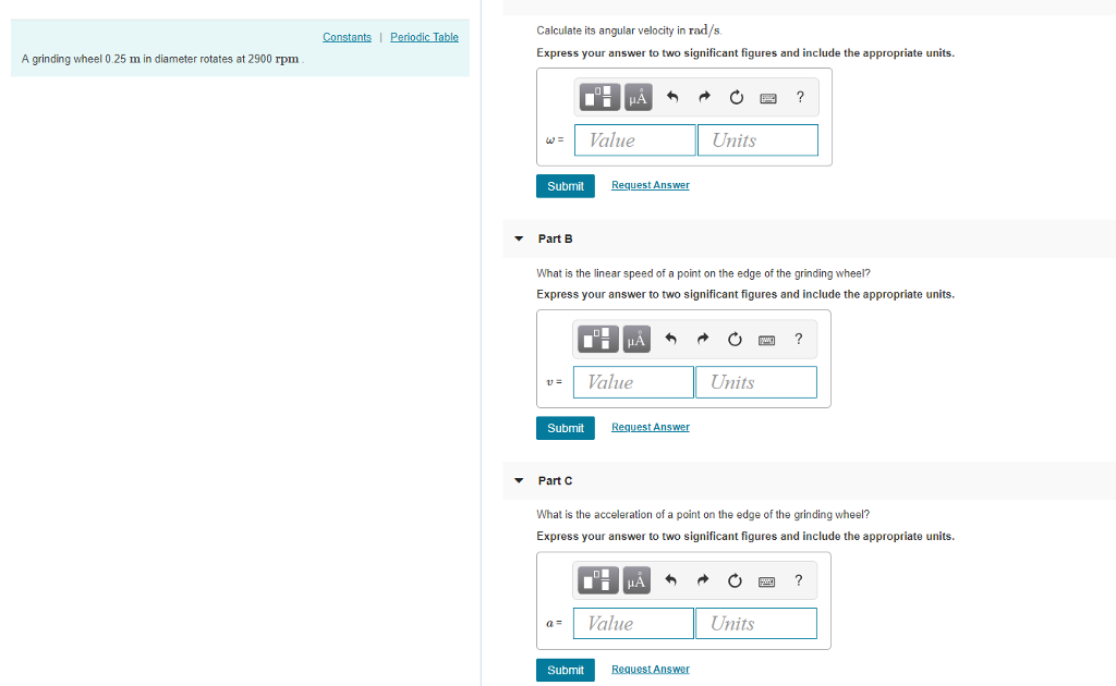 Solved Calculate its angular velocity in rad/s. Express your | Chegg.com