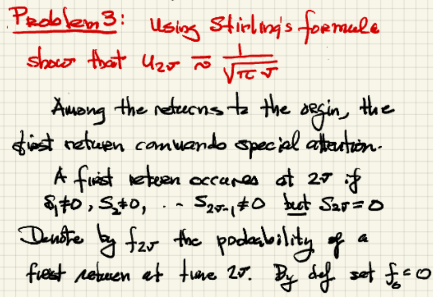 Problen 3: Using Stirling's formule show that u2v∼πv1 | Chegg.com