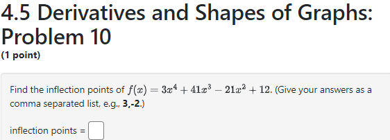 Solved 4.5 Derivatives and Shapes of Graphs: Problem 10 (1 | Chegg.com