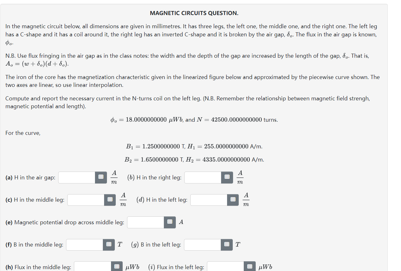 Solved MAGNETIC CIRCUITS QUESTION. In the magnetic circuit | Chegg.com
