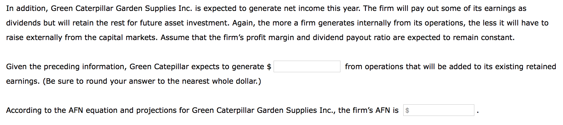 Solved 3. The Additional Funds Needed (AFN) equation Green | Chegg.com