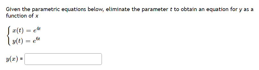 Solved Given the parametric equations below, eliminate the | Chegg.com