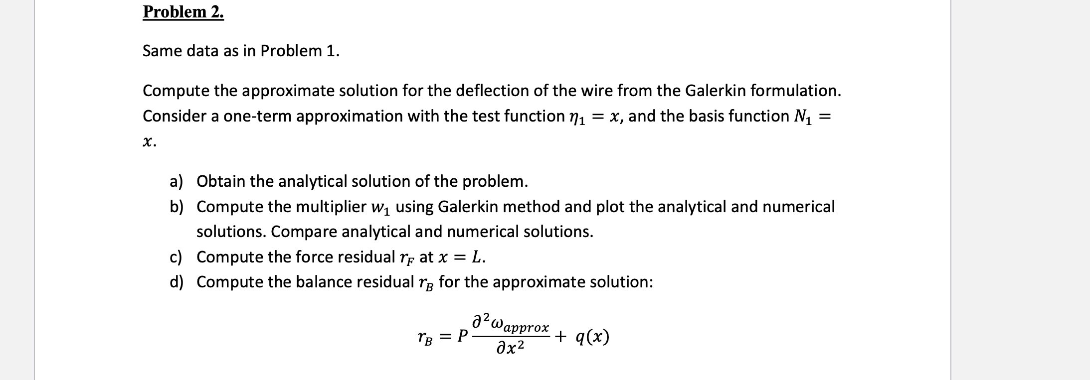Solved Problem 2 Same Data As In Problem 1 Compute The 2626