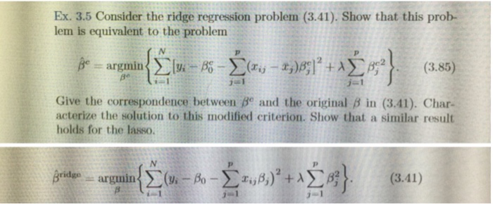 Consider the ridge regression problem (3.41). Show | Chegg.com