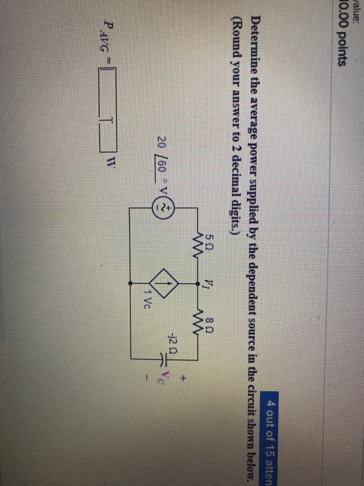 Solved Determine the average power supplied by the dependent | Chegg.com
