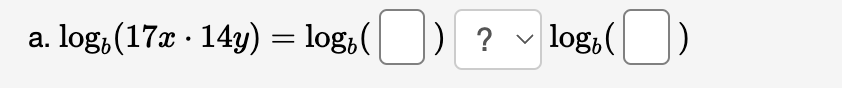 Solved logb(17x⋅14y)=logb( | Chegg.com