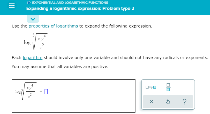 Solved O EXPONENTIAL AND LOGARITHMIC FUNCTIONS Expanding a | Chegg.com