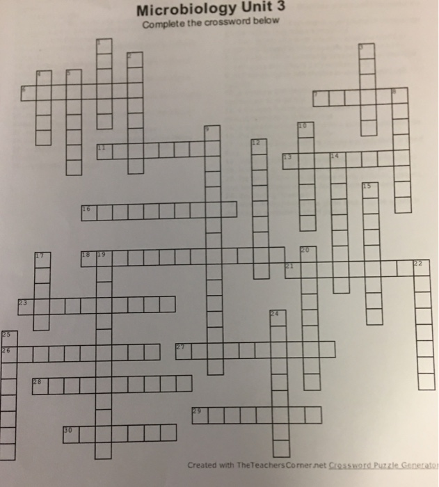 Solved puzzle of microbiology combining both the question | Chegg.com