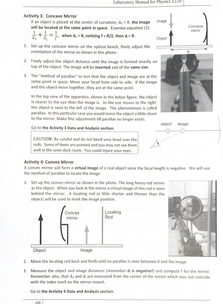 Laboratory Manual for Physics 1220: Lenses and | Chegg.com