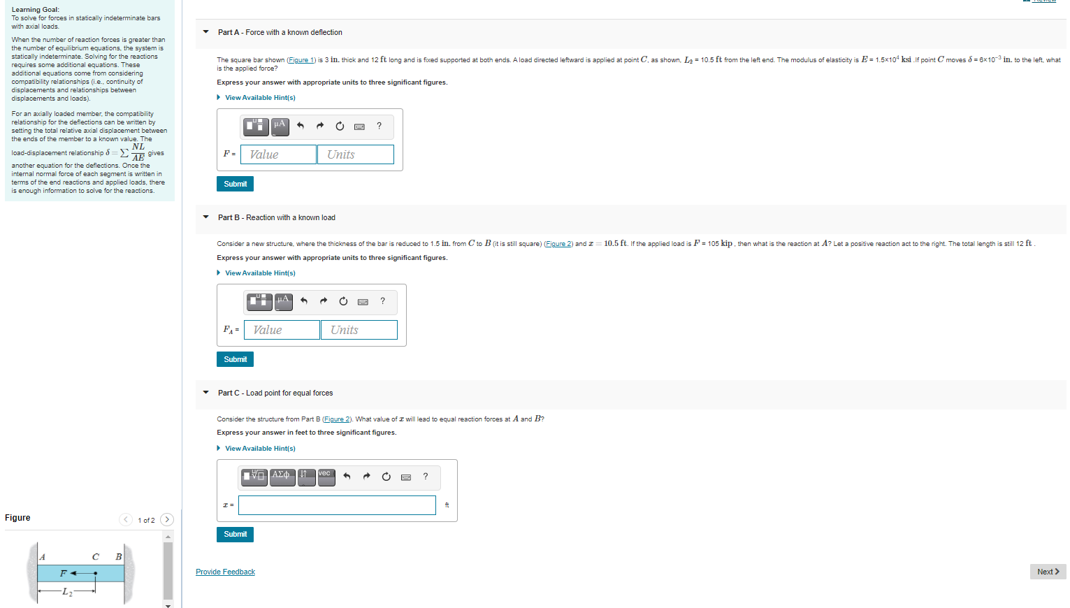 Solved Part A-Force with a known deflection Learning Goal: | Chegg.com