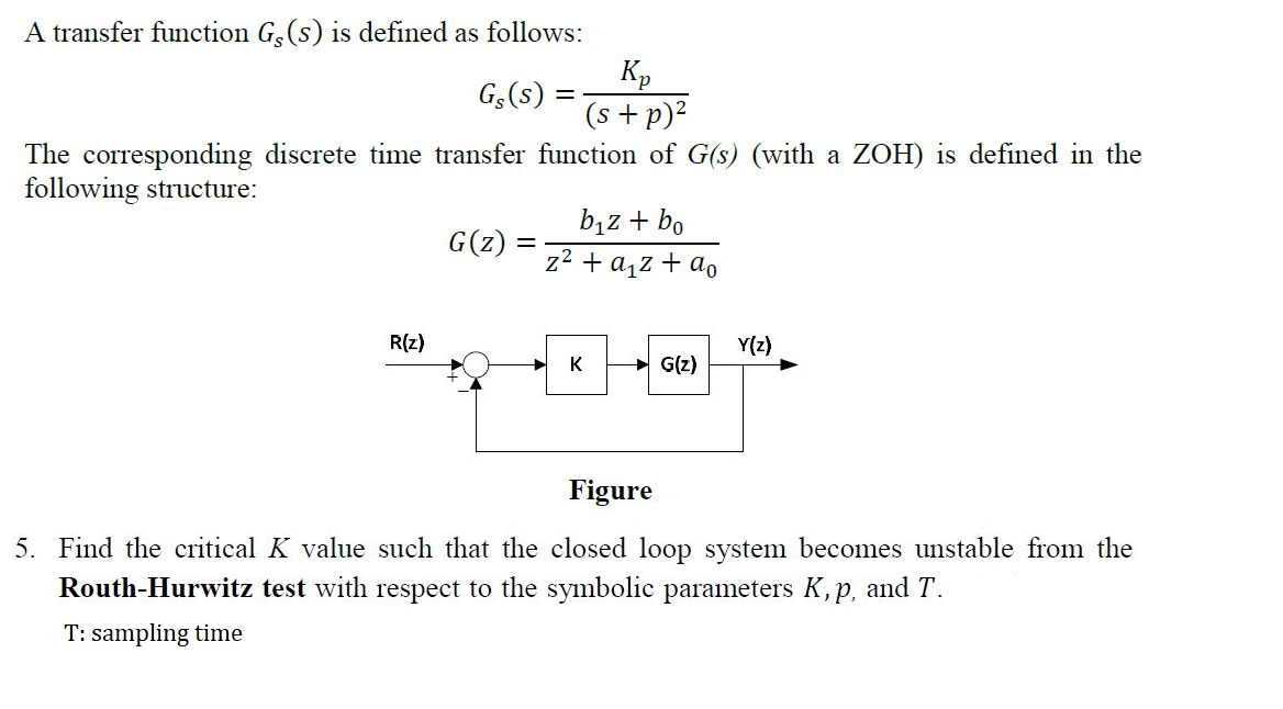 Solved A transfer function Gs(s) is defined as follows: | Chegg.com