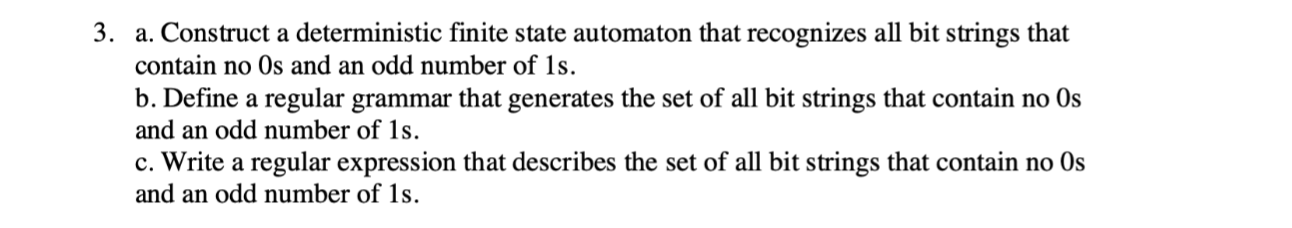 Solved A Construct A Deterministic Finite State Automaton