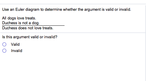 Solved Use an Euler diagram to determine whether the | Chegg.com