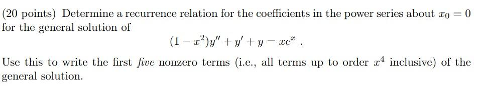 Solved 20 Points Determine A Recurrence Relation For The