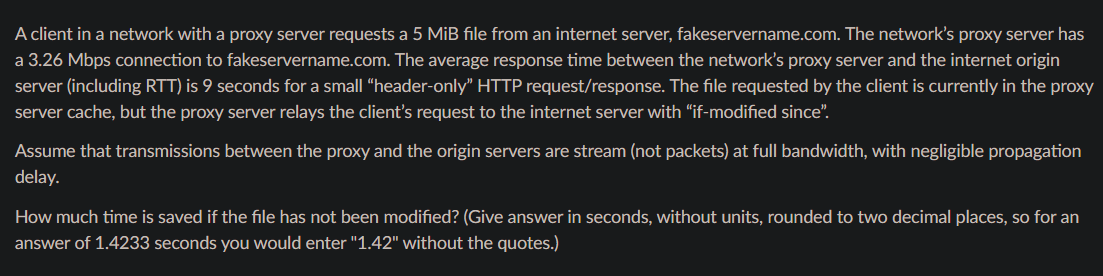 Solved A client in a network with a proxy server requests a | Chegg.com
