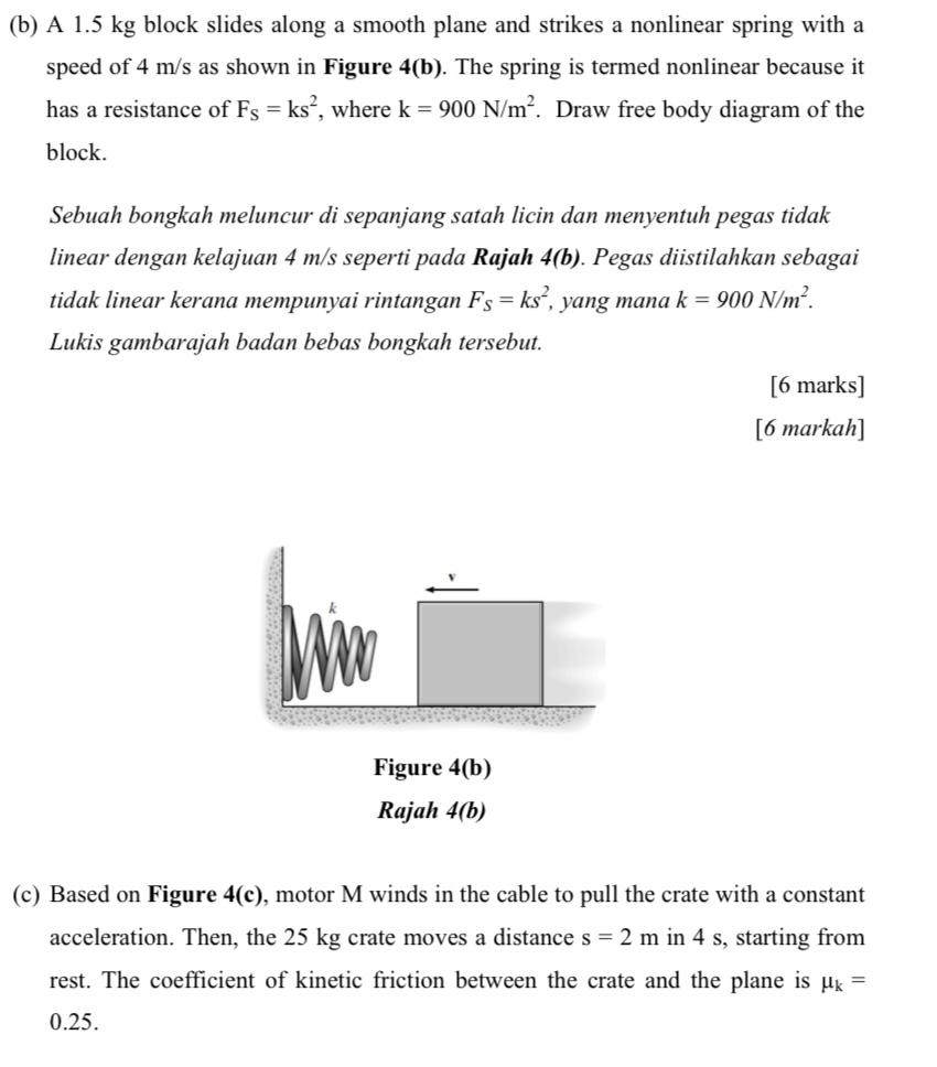 Solved (b) A 1.5 kg block slides along a smooth plane and | Chegg.com