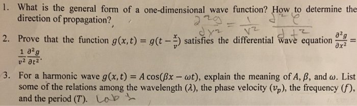 Solved What is the general form of a one-dimensional wave | Chegg.com