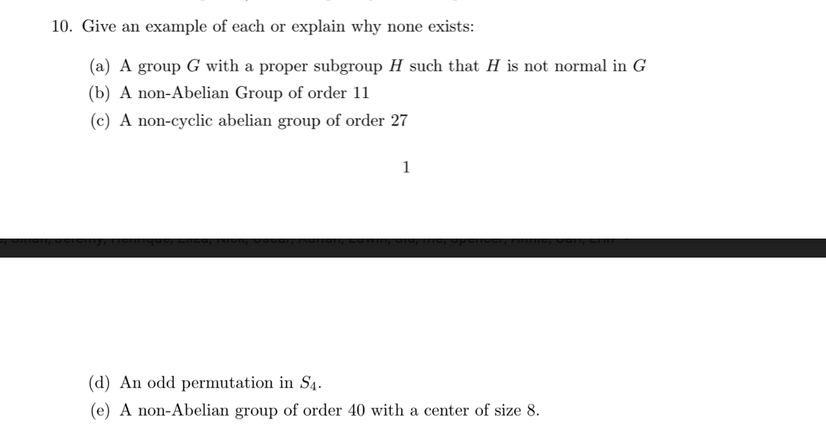 Solved 10. Give an example of each or explain why none | Chegg.com