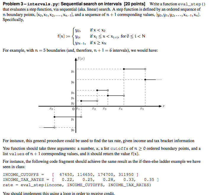 Solved Problem 3-intervals.py: Sequential search on | Chegg.com