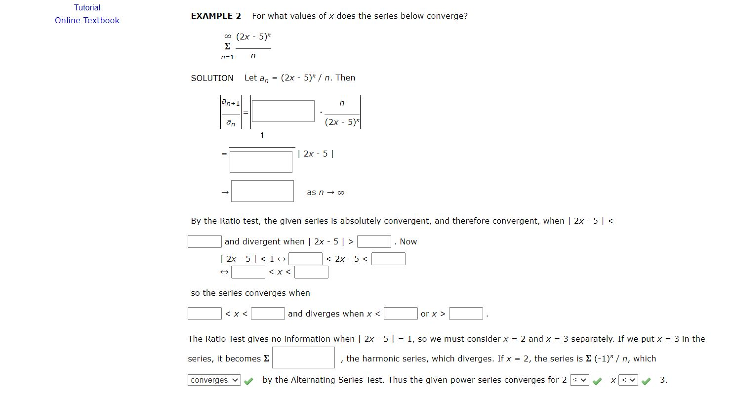 Solved Tutorial Online Textbook EXAMPLE 2 For what values of | Chegg.com
