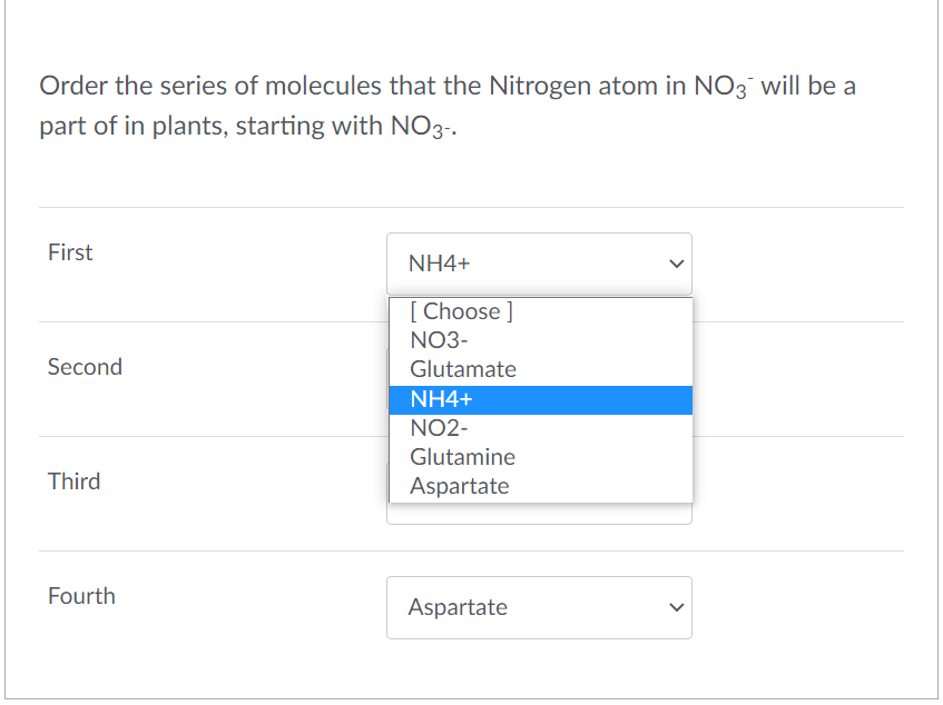 Solved Order the series of molecules that the Nitrogen atom | Chegg.com