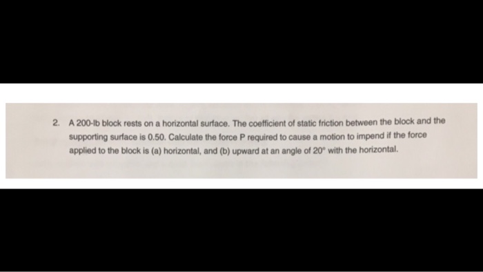 Solved A 200-lb block rests on a horizontal surface. The | Chegg.com