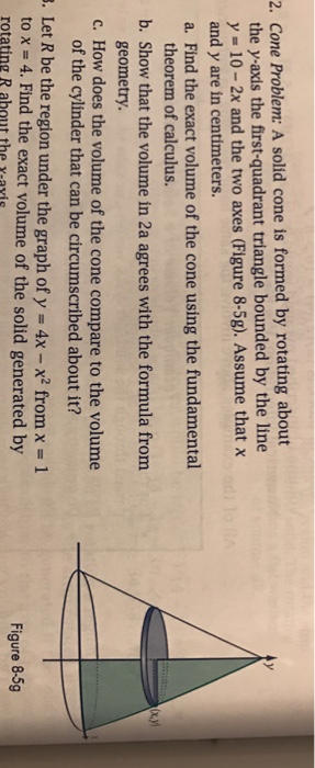 Solved Cone Problem: A solid cone is formed by rotating | Chegg.com