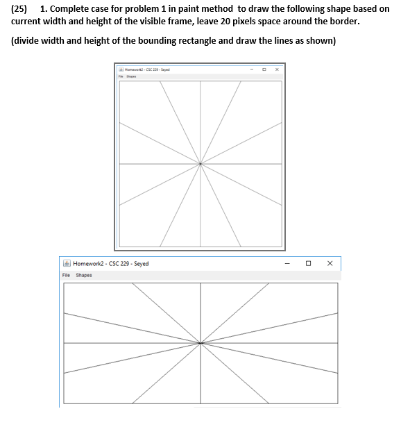 Solved Java, Please help with my code, Need my draw lines to | Chegg.com Solved Java, Please help with my code, Need my draw lines to | Chegg.com
