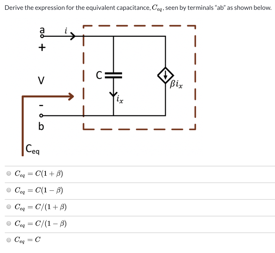 Solved Derive the expression for the equivalent capacitance, | Chegg.com