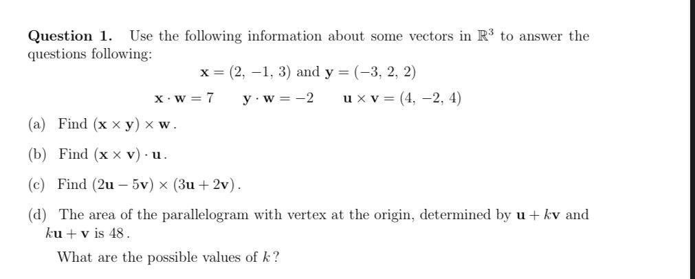 Solved Question 1. Use the following information about some | Chegg.com