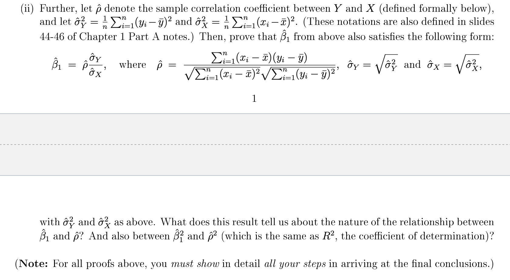 Solved Ii Further Let ρ Denote The Sample Correlation