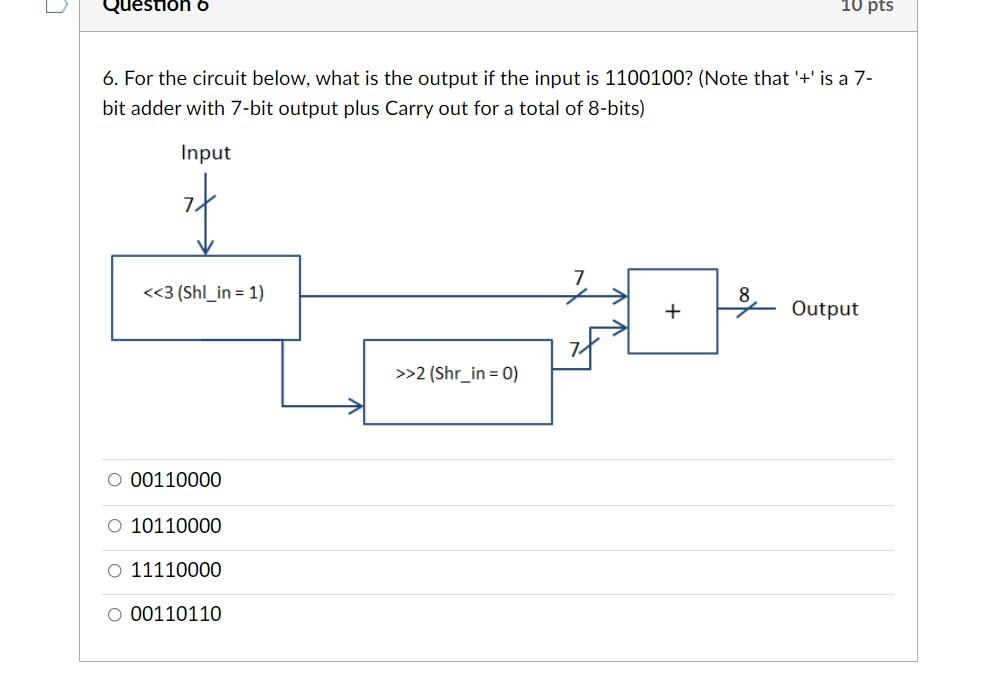 Solved Question 6 10 pts 6. For the circuit below, what is | Chegg.com