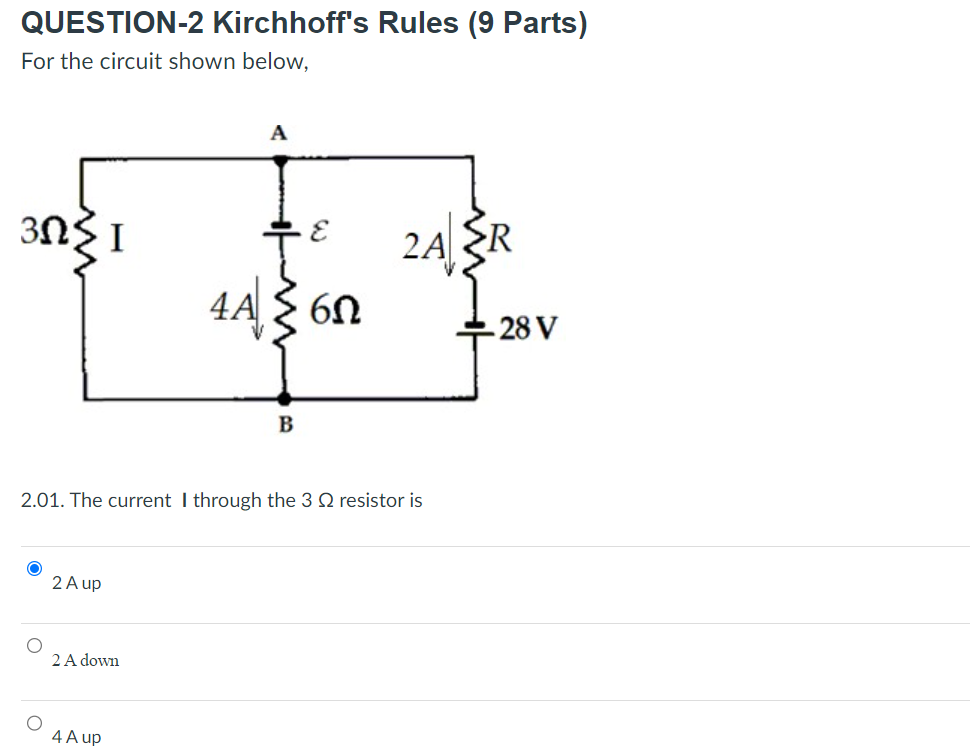 Solved QUESTION-2 Kirchhoff's Rules (9 Parts) For the | Chegg.com