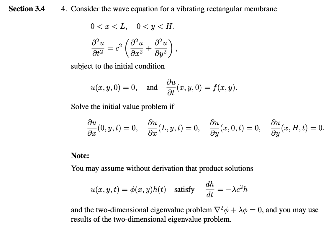 Solved Consider the wave equation for a vibrating | Chegg.com