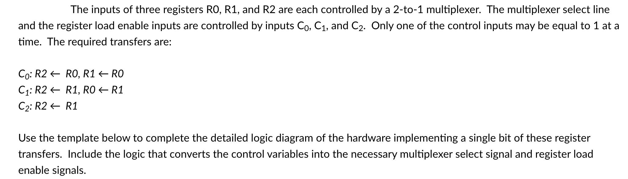 Solved The inputs of three registers R0, ﻿R1, ﻿and R2 ﻿are | Chegg.com