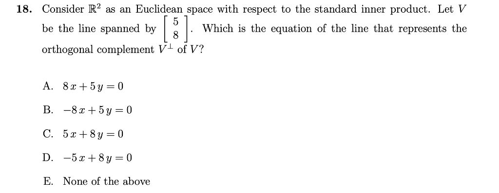 Solved Consider R 2 as an Euclidean space with respect to | Chegg.com