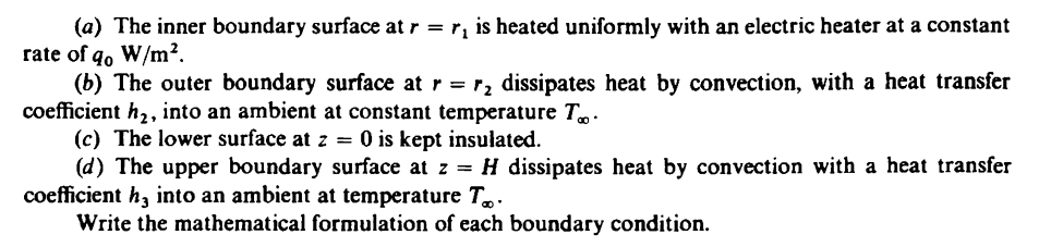 Solved 2-21 Consider a hollow cylinder with inside radius | Chegg.com