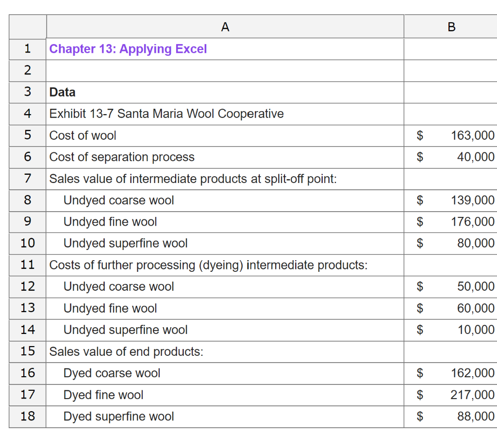 Solved Chapter 13: Excel Simulation: Differential Analysis: | Chegg.com
