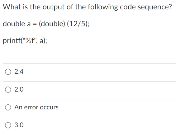 Solved What is the output of the following code sequence? | Chegg.com