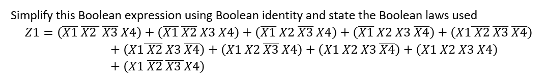 Solved Simplify this Boolean expression using Boolean | Chegg.com