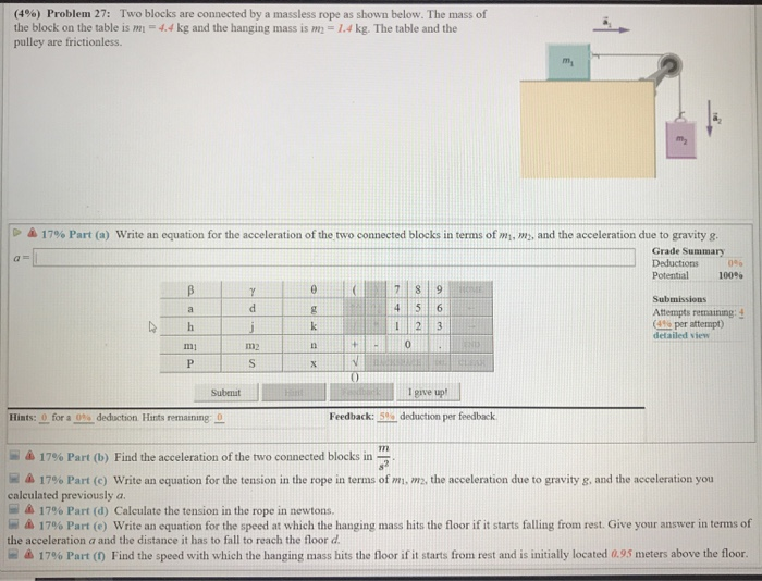 Solved (490) Problem 27: Two blocks are connected by a | Chegg.com Solved (490) Problem 27: Two blocks are connected by a | Chegg.com