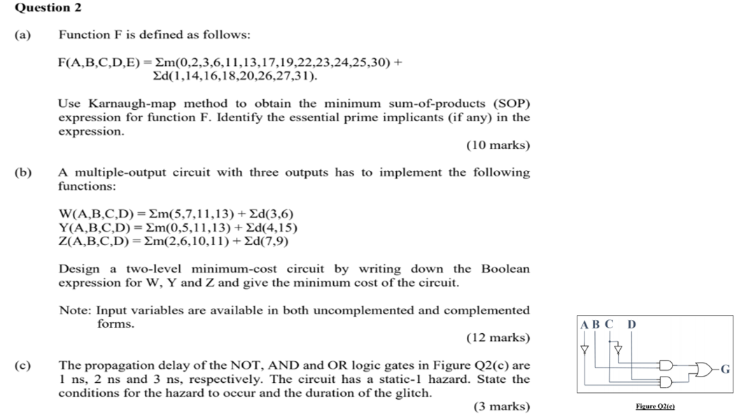 Solved Function F is defined as follows: Use Karnaugh-map | Chegg.com