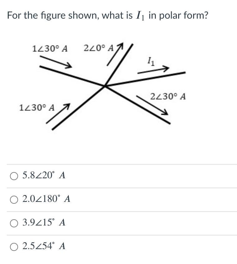 Solved For the figure shown, what is I¡ in polar form? 1230° | Chegg.com