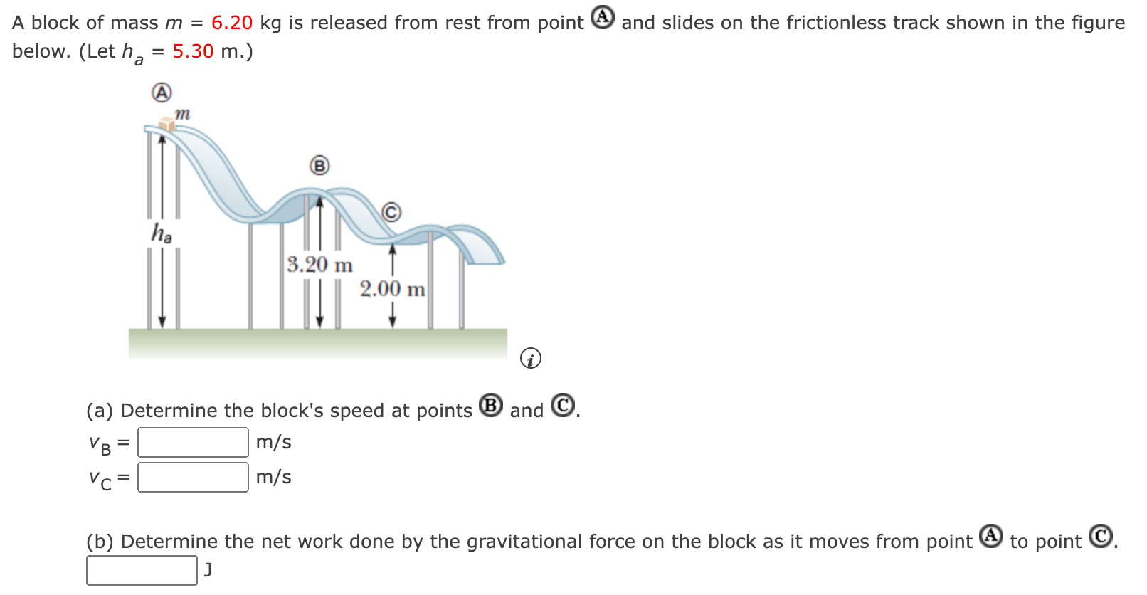 Solved A block of mass m=6.20 kg is released from rest from | Chegg.com