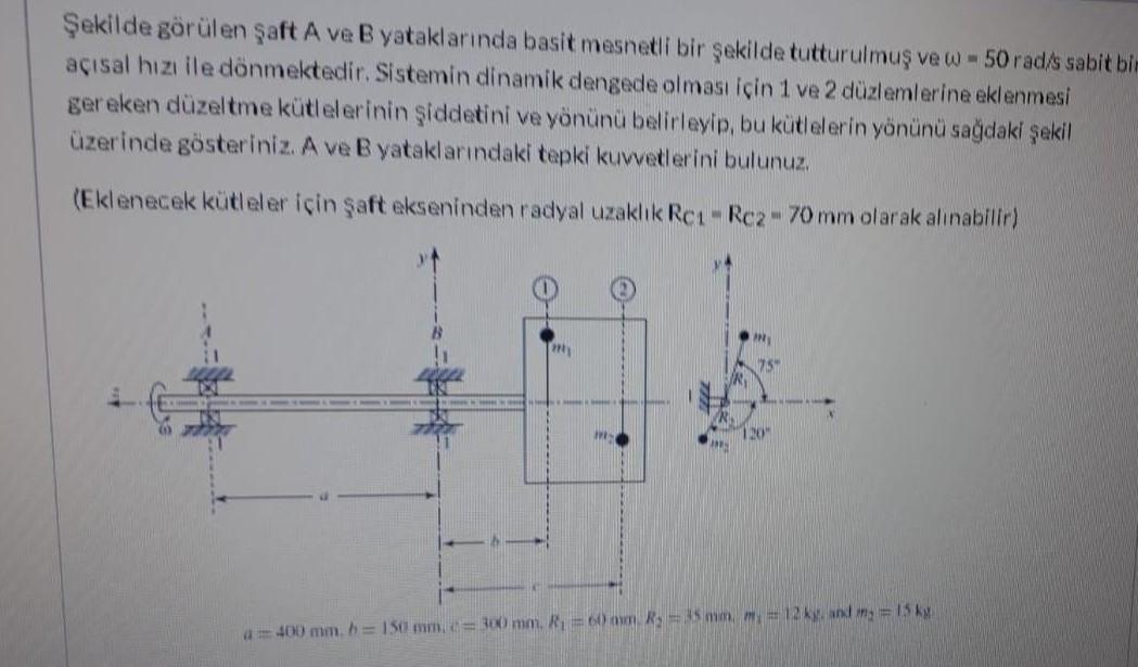 Şekilde görülen şaft A ve B yetaklarında basit | Chegg.com