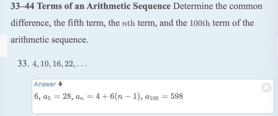 Solved 33-44 Terms of an Arithmetic Sequence Determine the | Chegg.com