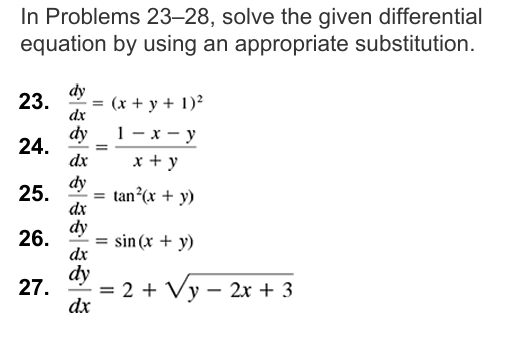 Solved (Solve ﻿only question 24) ﻿In ﻿Problems 23-28, ﻿solve | Chegg.com
