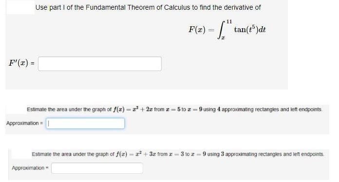 Solved Use part 1 of the Fundamental Theorem of Calculus to | Chegg.com