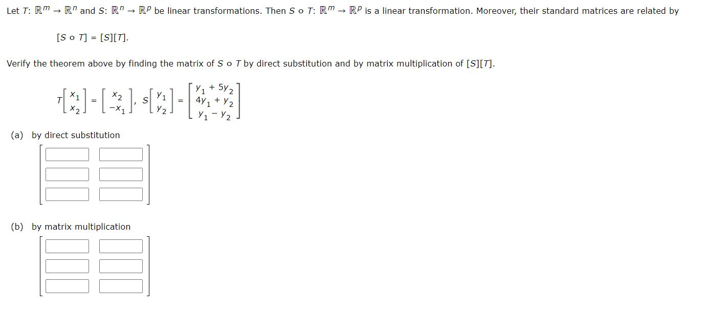 Solved Find the standard matrix of the given linear | Chegg.com