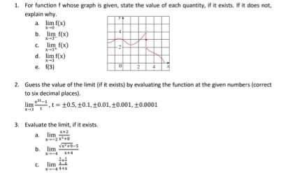 Solved 1. For function whose graph is given, state the value | Chegg.com